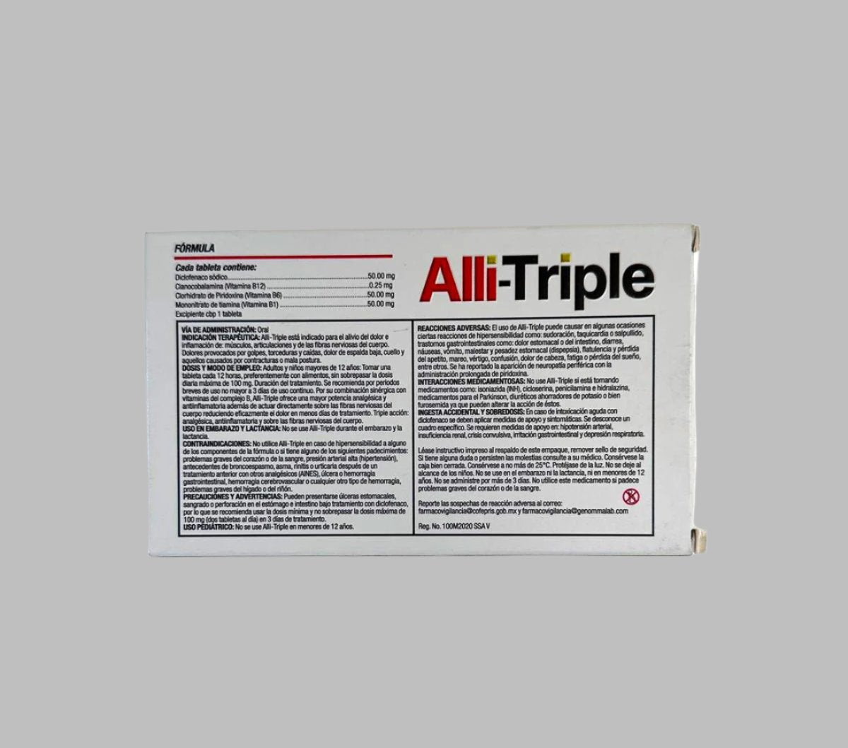 Alli-Triple Diclofenac Anti-Inflammatory 20 Tablets – BuyPromex