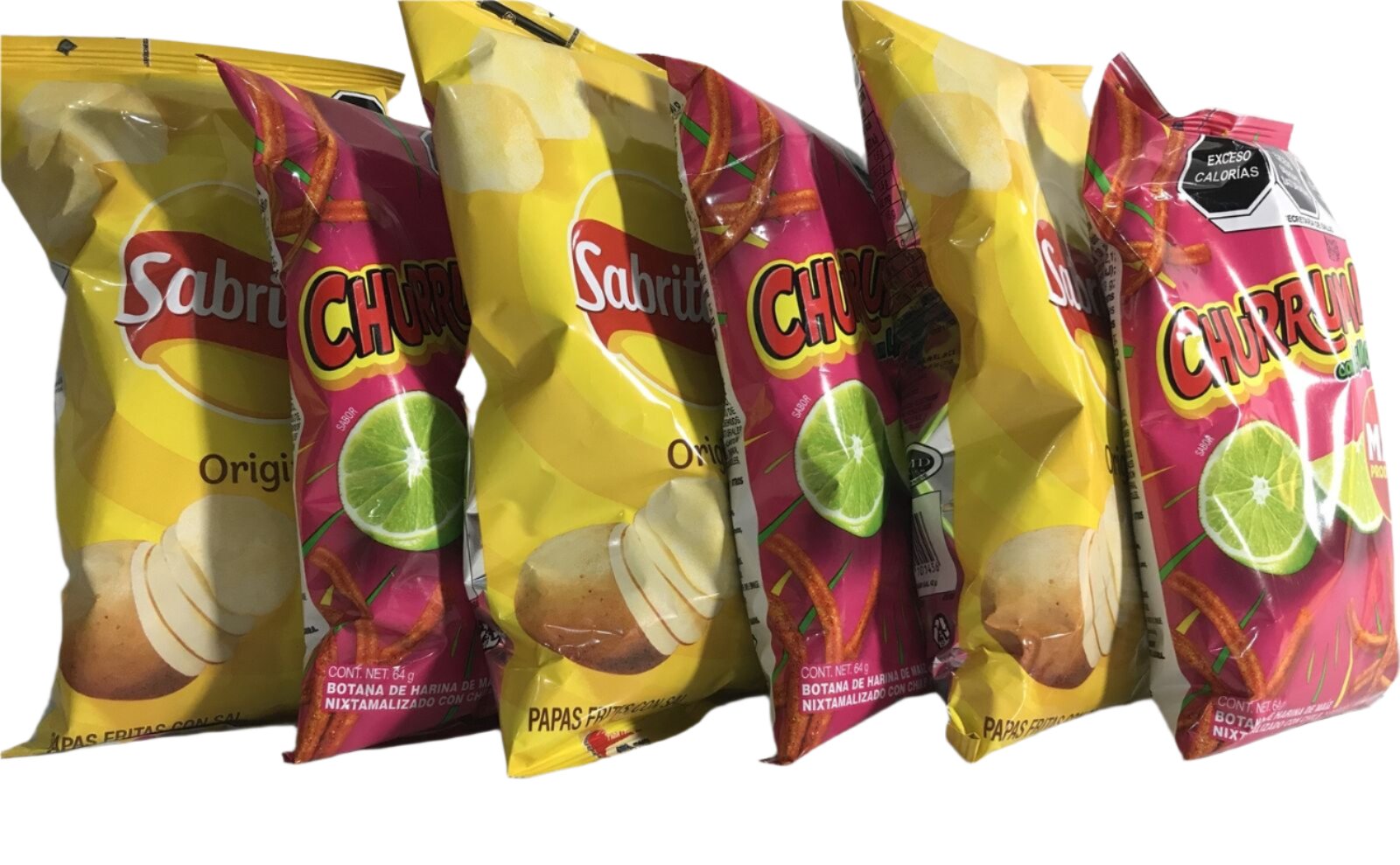 6-Pk Sabritas Original Sabritas & Churrumais Chips / Original Y Churro ...