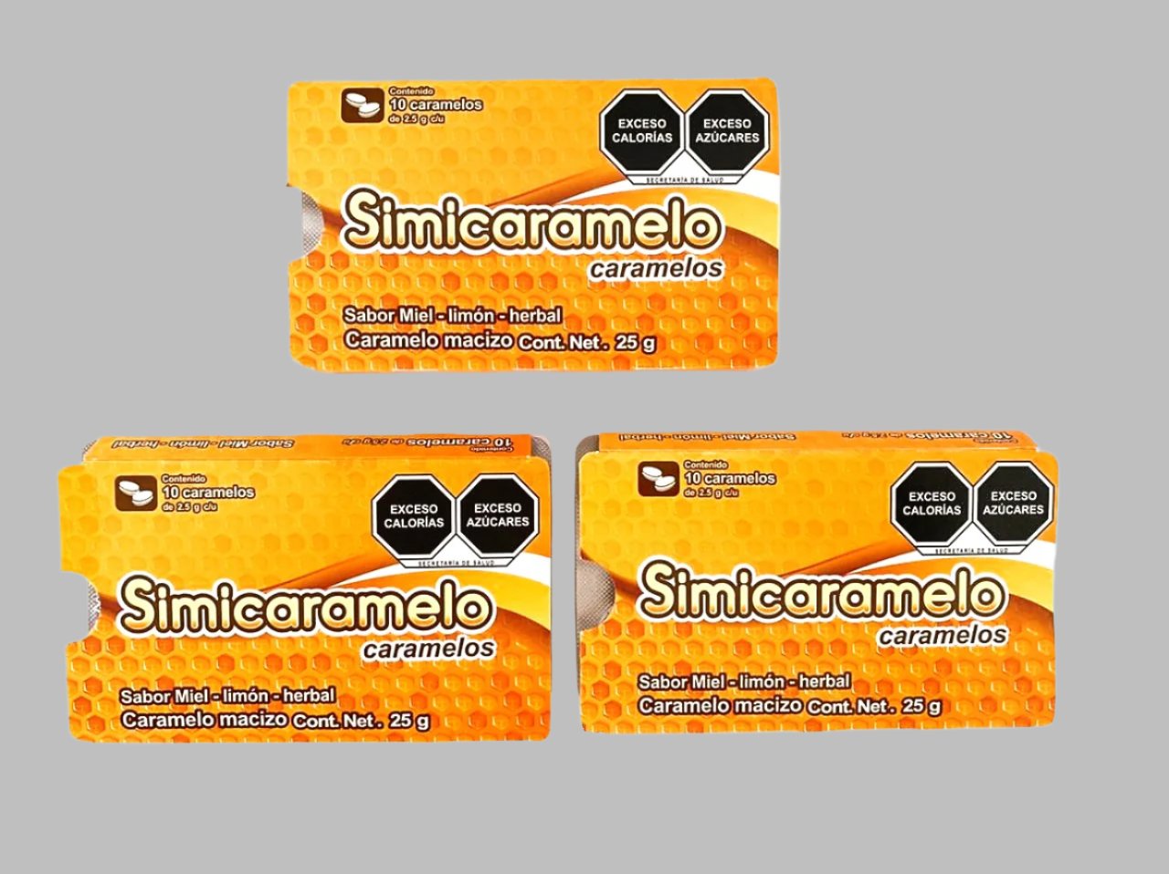 3-Pk Simicaramelo Generic Cough Drops Honey/Lemon/Herbal 25g 10 Cough ...